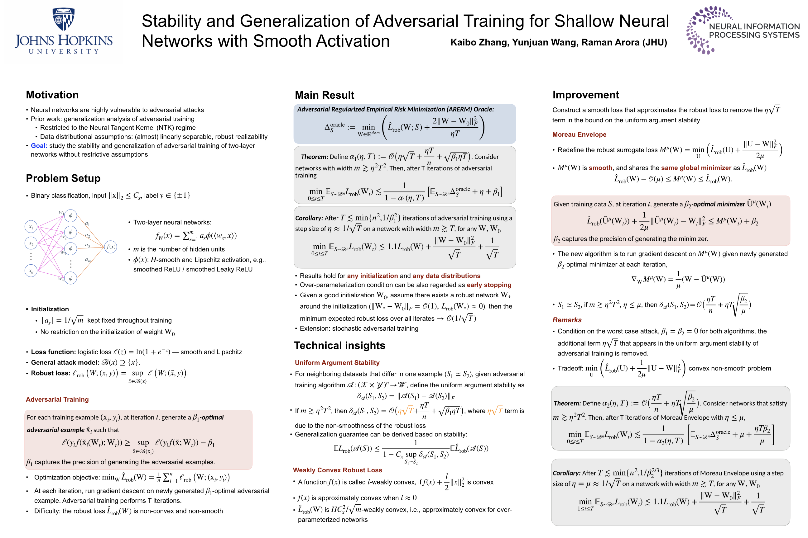 NeurIPS Poster Stability and Generalization of Adversarial Training for Shallow Neural Networks ...